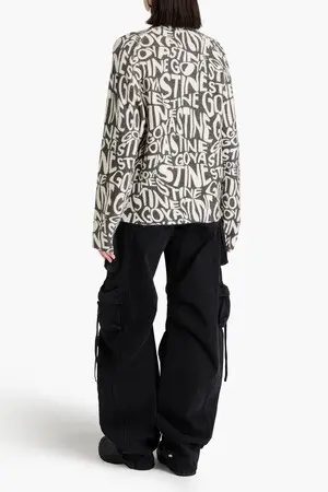 Stine Goya Printed Ribbed-knit Cardigan