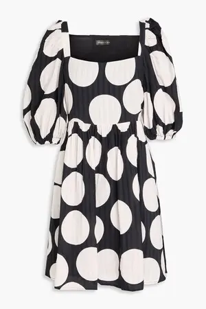Stine Goya Ana Polkadot Mini Dress - Black