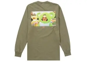 Supreme Aphex Twin Donkey Rhubarb Long Sleeve Tee Shirt - Olive