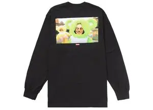 Supreme Aphex Twin Donkey Rhubarb Long Sleeve Tee Shirt - Black