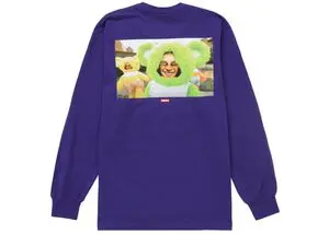 Supreme Aphex Twin Donkey Rhubarb Long Sleeve Tee Shirt - Purple