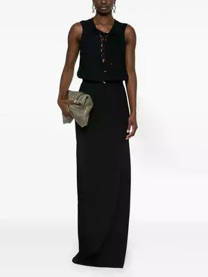 Elisabetta Franchi Lace-up Maxi Dress