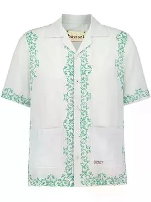 BAZISZT Embroidery Shirt - White