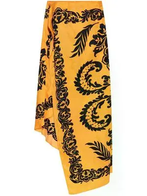 Etro Floral-print Asymmetric Skirt - Orange