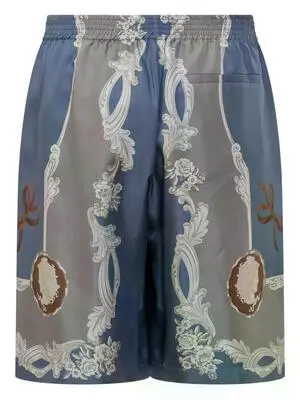 Versace Cameo Printed Silk Shorts
