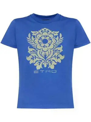 Etro Flower-print T-shirt - Blue