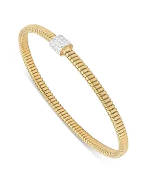 ALBERTO MILANI 18k Yellow Diamond Pave Bangle Bracelet - Gold