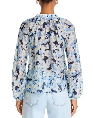 Bella Dahl Floral Print Shirred Collar Blouse