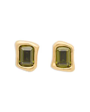 Kate Spade New York Molten Glass Stud Earrings - Green/gold