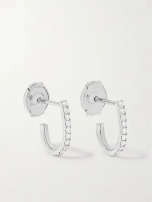 Messika Gatsby Xs 18-karat White Gold Diamond Hoop Earrings - Silver
