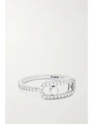 Messika Move Uno 18-karat White Gold Diamond Ring - Silver