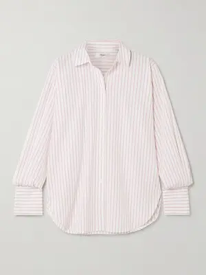 FRAME The Oversized Striped Cotton-poplin Shirt
