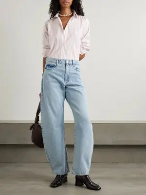 FRAME The Oversized Striped Cotton-poplin Shirt