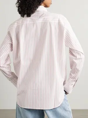 FRAME The Oversized Striped Cotton-poplin Shirt