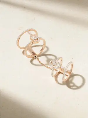 Messika Move Uno Double 18-karat Rose Diamond Ring - Gold