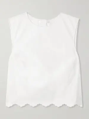 PATOU Cropped Cotton-poplin Top