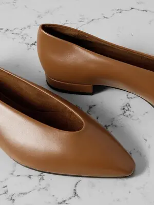 Loro Piana Rebecca Leather Point-toe Flats