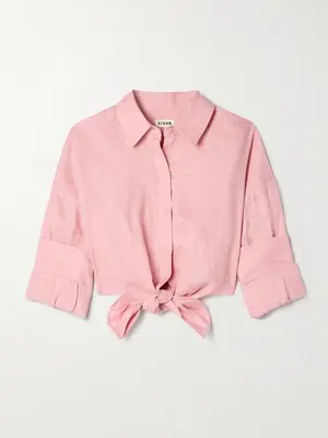 Staud Lisa Cropped Linen Top