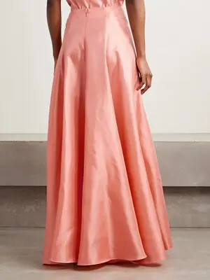 Staud Vincenzo Silk-dupioni Maxi Skirt