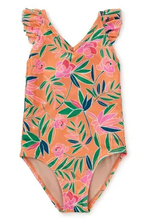 TEA COLLECTION Ruffle One-piece Swimsuit - Tropical Gardenias