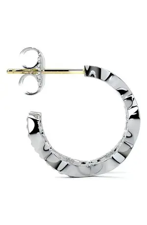 Lagos Caviar Spark Diamond Wave Hoop Earrings