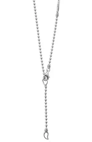 Lagos Caviar Spark Diamond Wave Pendant Necklace