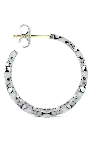 Lagos Caviar Spark Diamond Wave Hoop Earrings