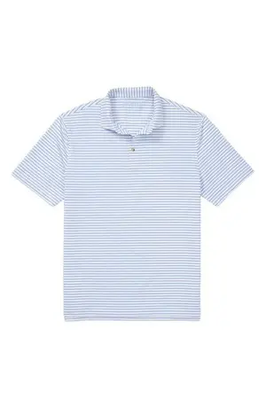 FAIR HARBOR Compass Print Polo - Light Blue Stripe