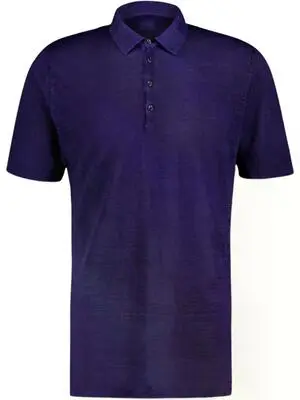 120% Lino Linen Polo Shirt - Blue