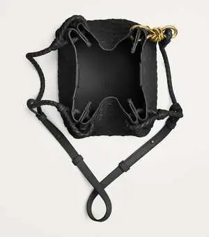 Bottega Veneta Small Leather Parachute Shoulder Bag - Black