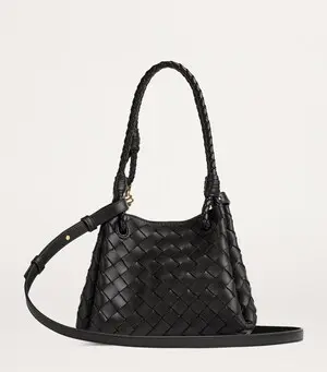Bottega Veneta Small Leather Parachute Shoulder Bag - Black