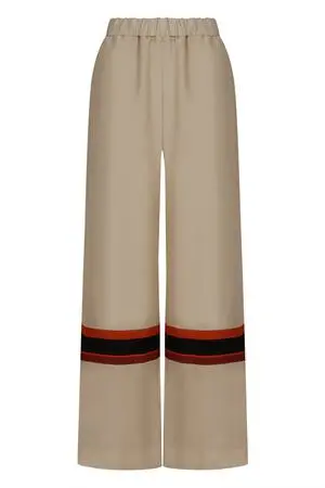 Raquel Diniz Linen And Silk Trousers - Beige