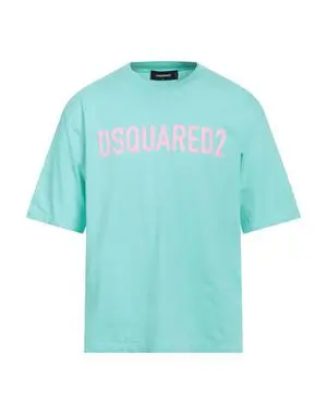 Dsquared2 Man T-shirt Black Size L Cotton Blue