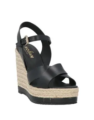 Hogan Leather Espadrille Sandals