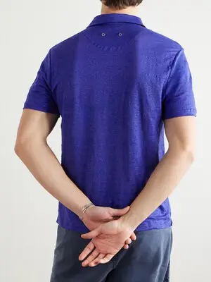 Vilebrequin Pyramid Linen-jersey Polo Shirt - Blue