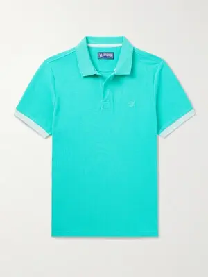 Vilebrequin Slim-fit Logo-embroidered Organic Cotton-piqué Polo Shirt - Blue