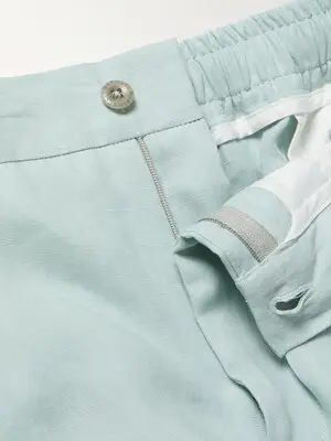 Rubinacci Straight-leg Linen Drawstring Trousers