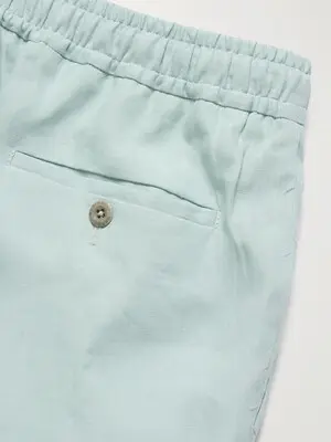 Rubinacci Straight-leg Linen Drawstring Trousers