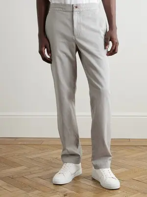 Mr P. Edwin Straight-leg Pinstriped Trousers