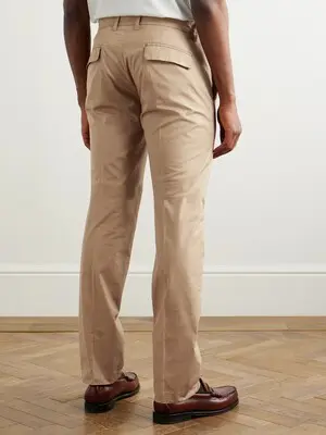Massimo Alba Slim-fit Straight-leg Pleated Trousers - Brown