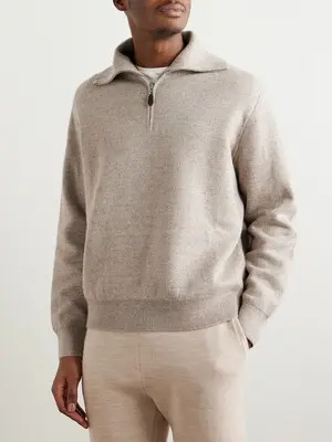 Loro Piana Linen And Cashmere-blend Zip-up Sweater