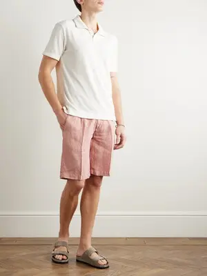 Massimo Alba Alaccia Straight-leg Pleated Linen Shorts
