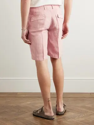 Massimo Alba Alaccia Straight-leg Pleated Linen Shorts