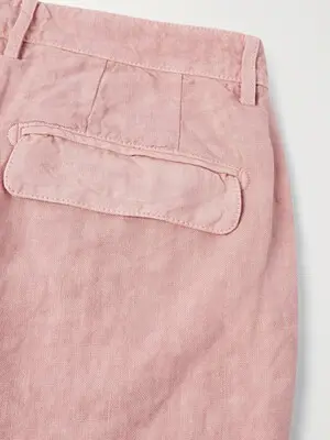 Massimo Alba Alaccia Straight-leg Pleated Linen Shorts