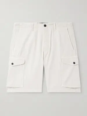 SLOWEAR Straight-leg Textured Cotton-blend Cargo Shorts