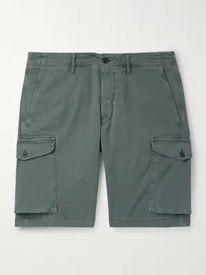 SLOWEAR Straight-leg Textured Cotton-blend Cargo Shorts