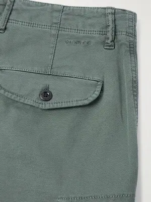 SLOWEAR Straight-leg Textured Cotton-blend Cargo Shorts