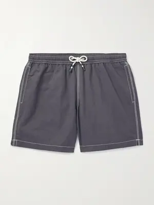 Hartford Straight-leg Mid-length Swim Shorts - Gray