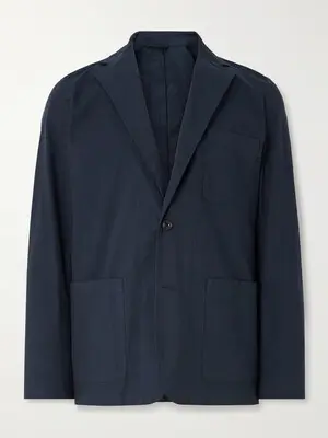 Hartford Jonny Unstructured Stretch-cotton Suit Jacket - Blue