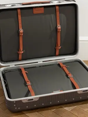 FPM MILANO Bank Spinner 68cm Leather-trimmed Aluminium Suitcase